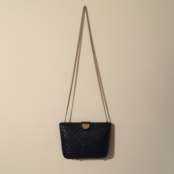 Vintage | Bags | Vintage Capaf Navy Straw Bag | Poshmark